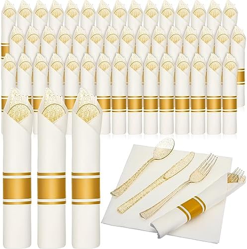 Amazon.com: Zubebe 100 Pack Rolled Silverware Pre Rolled Silverware Set ...