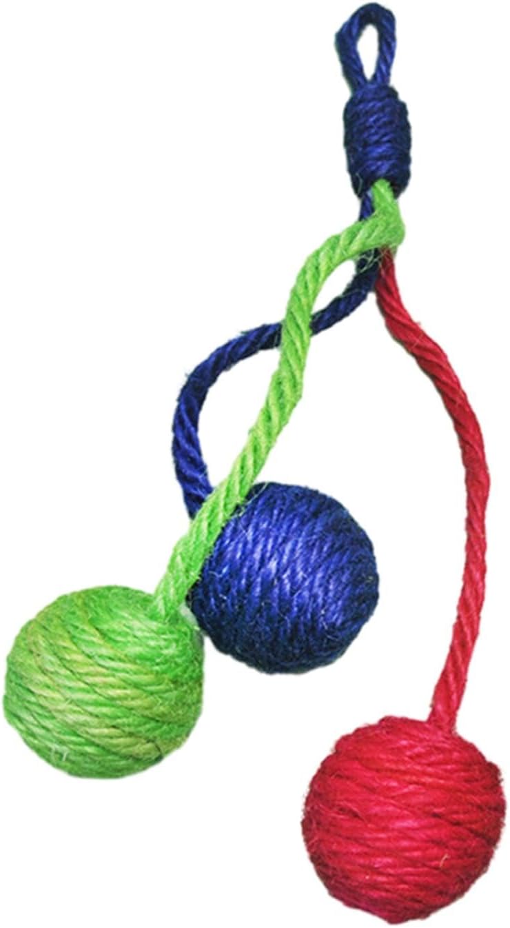 Amazon.com : RORIPOPPU Cat Toy Sisal Ball Hanging Cat Toy Handmade Cat ...