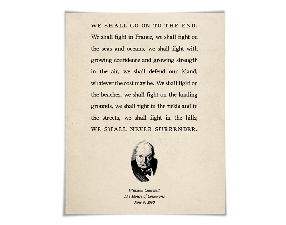 Amazon.com: Winston Churchill Quote Art Print. 6 Sizes/5 Backgrounds ...