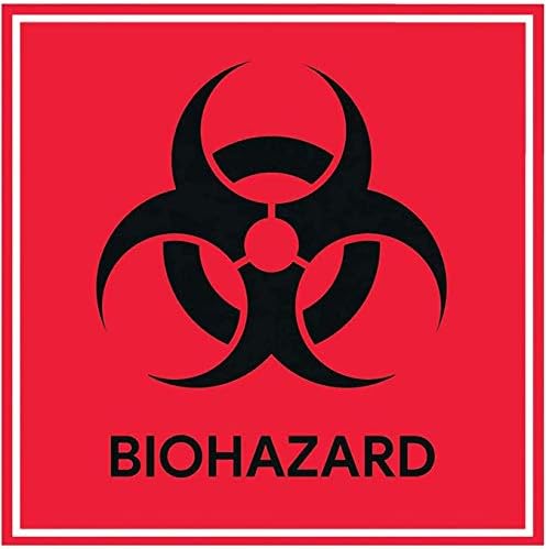 Biohazard Stickers Sign 4" X 4" Waterproof Biohazard Warning Label，Use ...