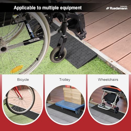 Ruedamann Rubber Threshold Ramps, 1" Rise Door Threshold Ramps for ...