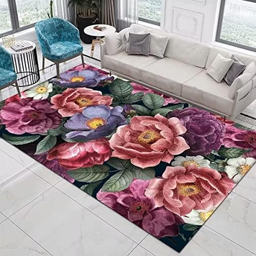 Amazon.com: Elegant 3D Flowers Large Rugs for Living Dining Room Pink ...