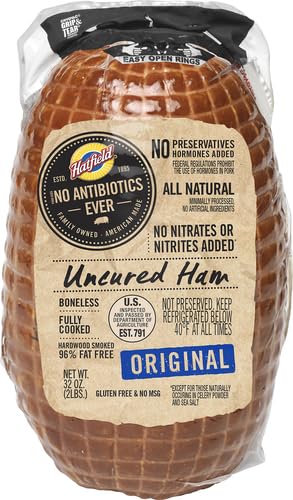 Amazon.com: Hatfield, Uncured Boneless Dinner Ham, No Antibiotics Ever ...