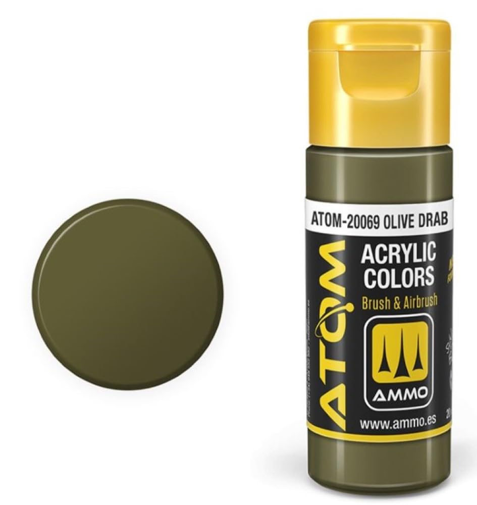 Amazon.com: AMMO of Mig Jimenez S.L Atom: Olive Drab Acrylic Paint 20ml ...
