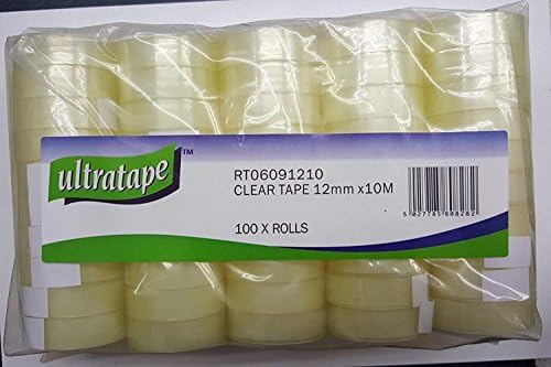 100 SMALL ROLLS OF ULTRATAPE CLEAR STICKY TAPE (12mm x 10m) : Amazon.co ...