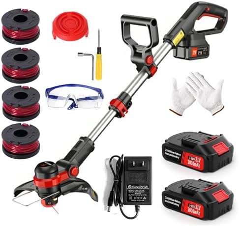 Amazon.com : STEELITE 21V Cordless String Trimmer, Battery Powered Weed ...