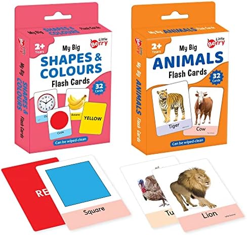 Buy Little Berry Big Flash Cards for Kids: Shapes & Colours and Animals ...