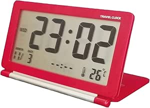 Digital Travel Alarm Clock Foldable Timer LCD Clock with Snooze Mode ...