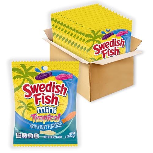 SWEDISH FISH Mini Tropical Soft & Chewy Candy, 12 - 5 oz Bags | Amazon ...
