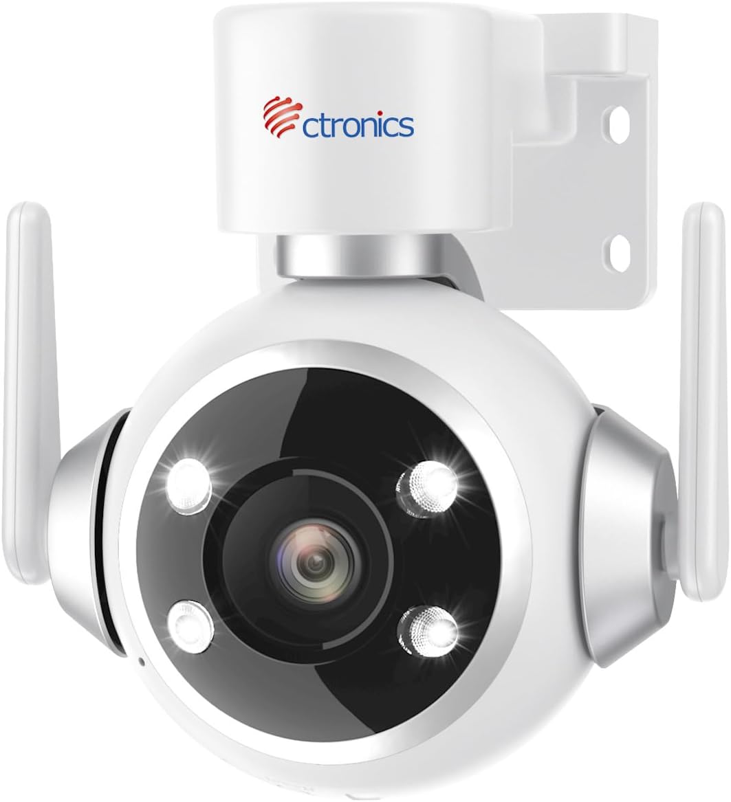 Ctronics Caméra Surveillance WiFi Exterieure, PTZ Caméra IP WiFi avec ...