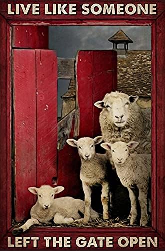 Amazon.com : Sheep Metal Sign Custom Farm,Farmhouse Metal Sign ...