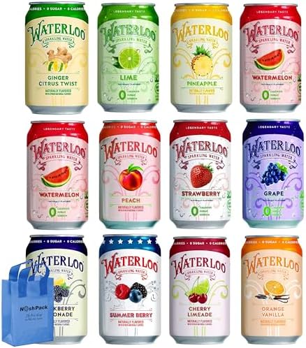 Amazon.com: Waterloo Sparkling Water Variety Pack - 6 Pack Sugar Free Flavored Drinks Sparkling ...