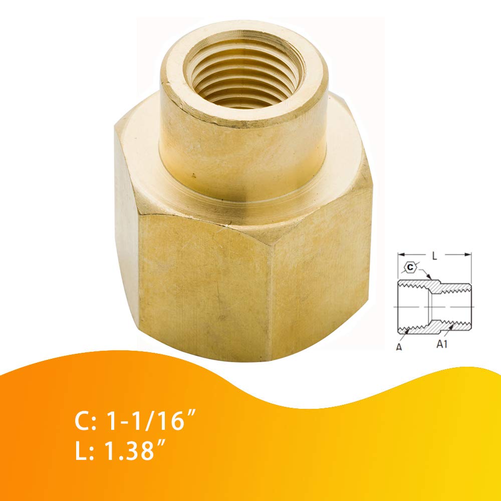 Snapklik.com : Legines Brass Reducing Coupling 1/2" NPT Female X 3/8 ...