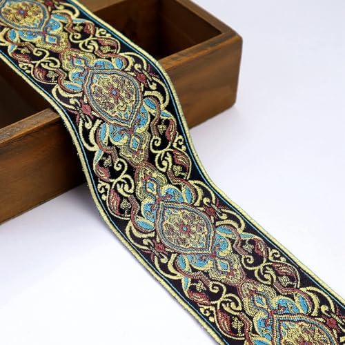 Amazon.com: IDONGCAI Boho Jacquard Ribbon 2.5 Inch Vintage Embroidered ...