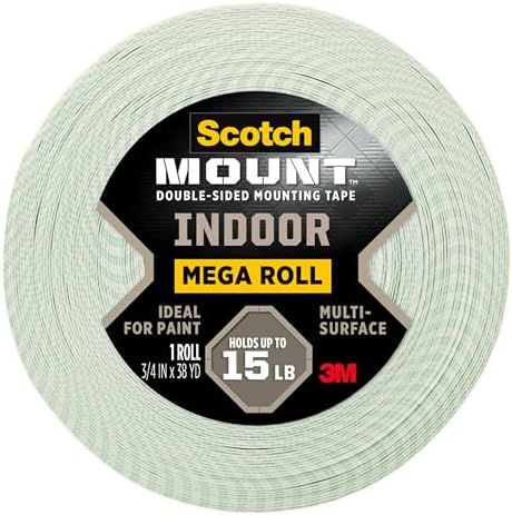 Amazon.com: Scotch-Mount Mega rollo de cinta de doble cara, 3/4 pulgadas x 114 pies, cinta ...