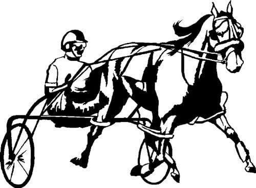 Amazon.com: Harness Racing Horse Decal - Outdoor Safe - Black - Right ...