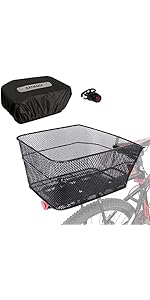 Amazon.com : RAYMACE Bike Basket Rear,Bicycle Basket with Removable ...