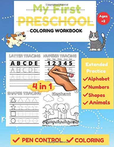 Buy My First Preschool Workbook (4 in 1) ages +2 yeas: alphabet tracing ...