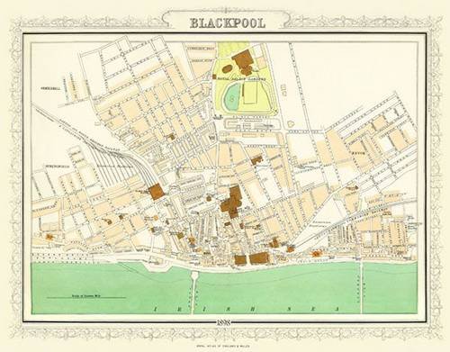 Map of Blackpool 1898: Photographic Print of Map of Blackpool 1898 ...