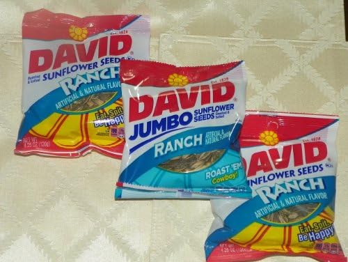 Amazon.com : DAVID Roasted & Salted RANCH Flavored Sun Flower Seeds (3 ...