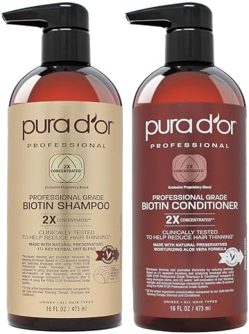 Amazon.com : PURA D'OR Hair Thinning Therapy Biotin Shampoo and Conditioner Set, CLINICALLY ...