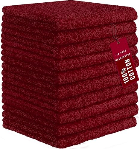 Amazon.com: DecorRack 10 Pack 100% Cotton Wash Cloth, Luxurious Soft ...