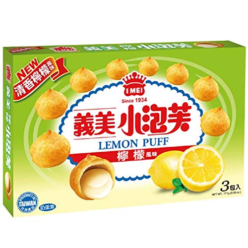 Amazon.com: I-MEI PUFF flavor Taiwan Snack 義美小泡芙 (3 in 1 171g) (Lemon)