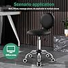 Amazon.com: FURWOO Mini Round Rolling Stool with Back Height Adjustable ...