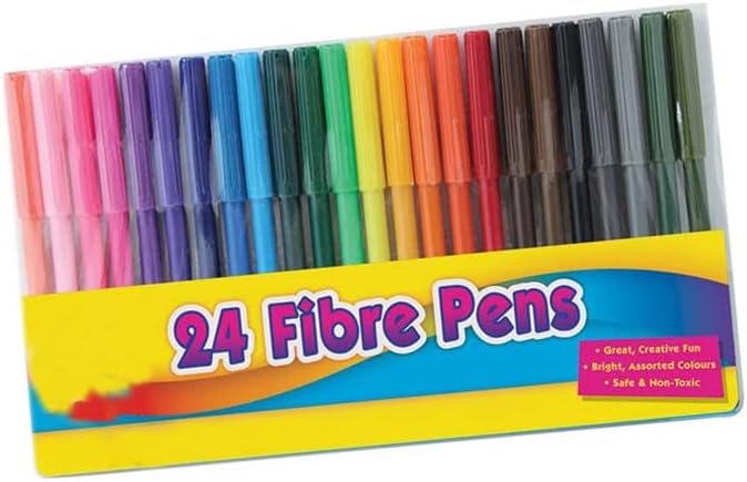 Vsorce4u 24 x Fibre Pen Set - Assorted Color Fine Tip Colouring Pen ...