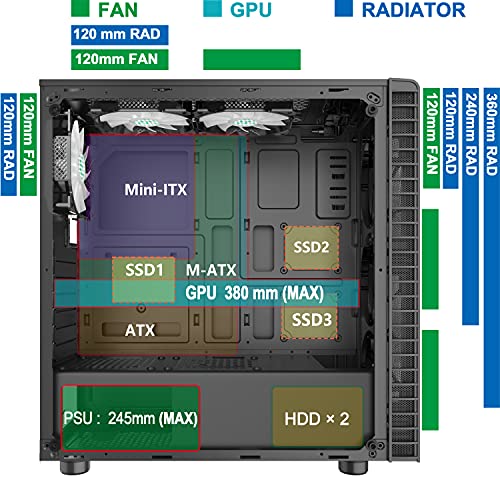 Snapklik.com : MUSETEX Mesh ATX Mid-Tower Computer Gaming Case