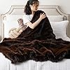 Amazon.com: BATTILO HOME Luxury Brown Faux Fur Throw Blanket, Large ...