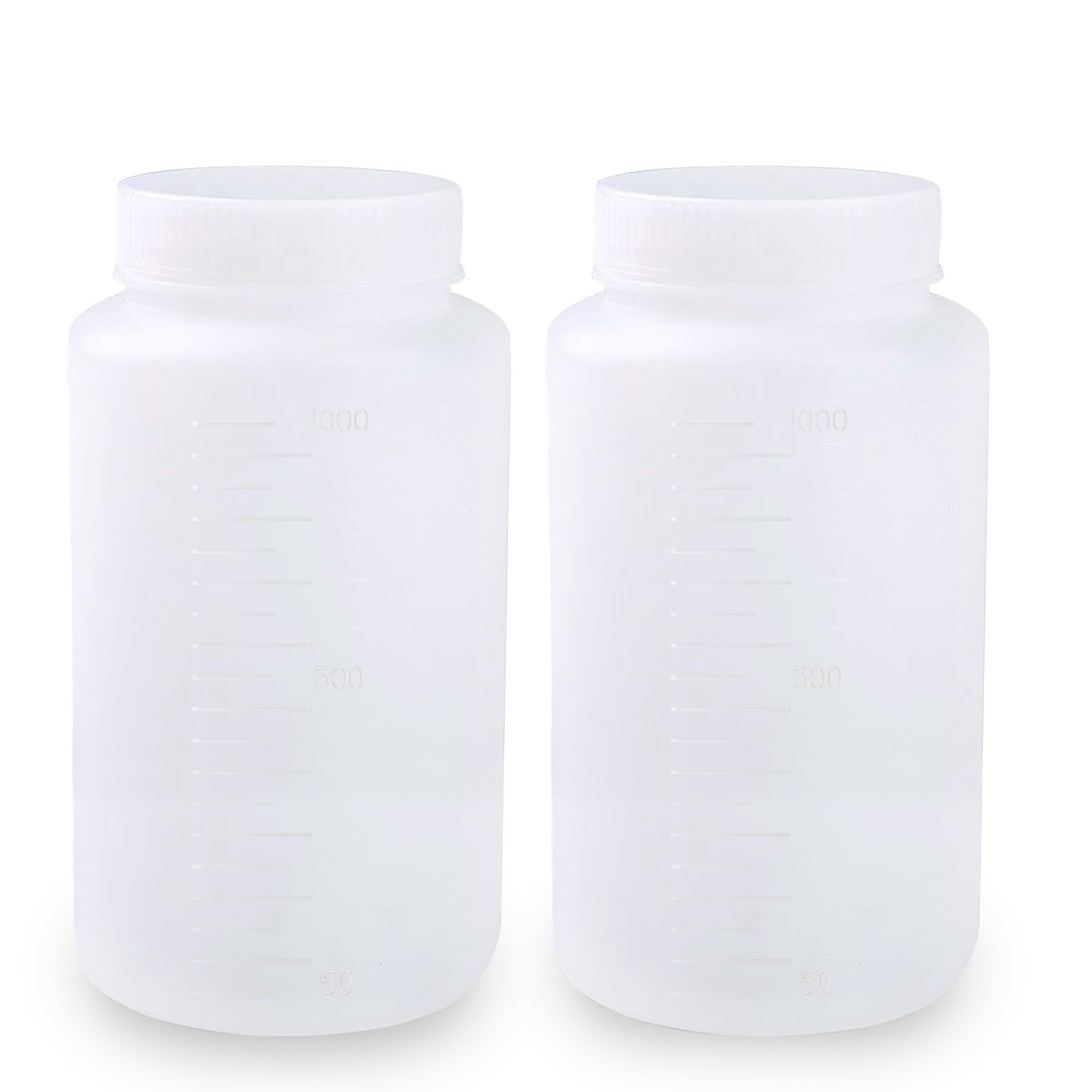 LEPEVNEY 1000ml/34oz Plastic Bottles Lab Chemical Reagent Bottle - Wide ...