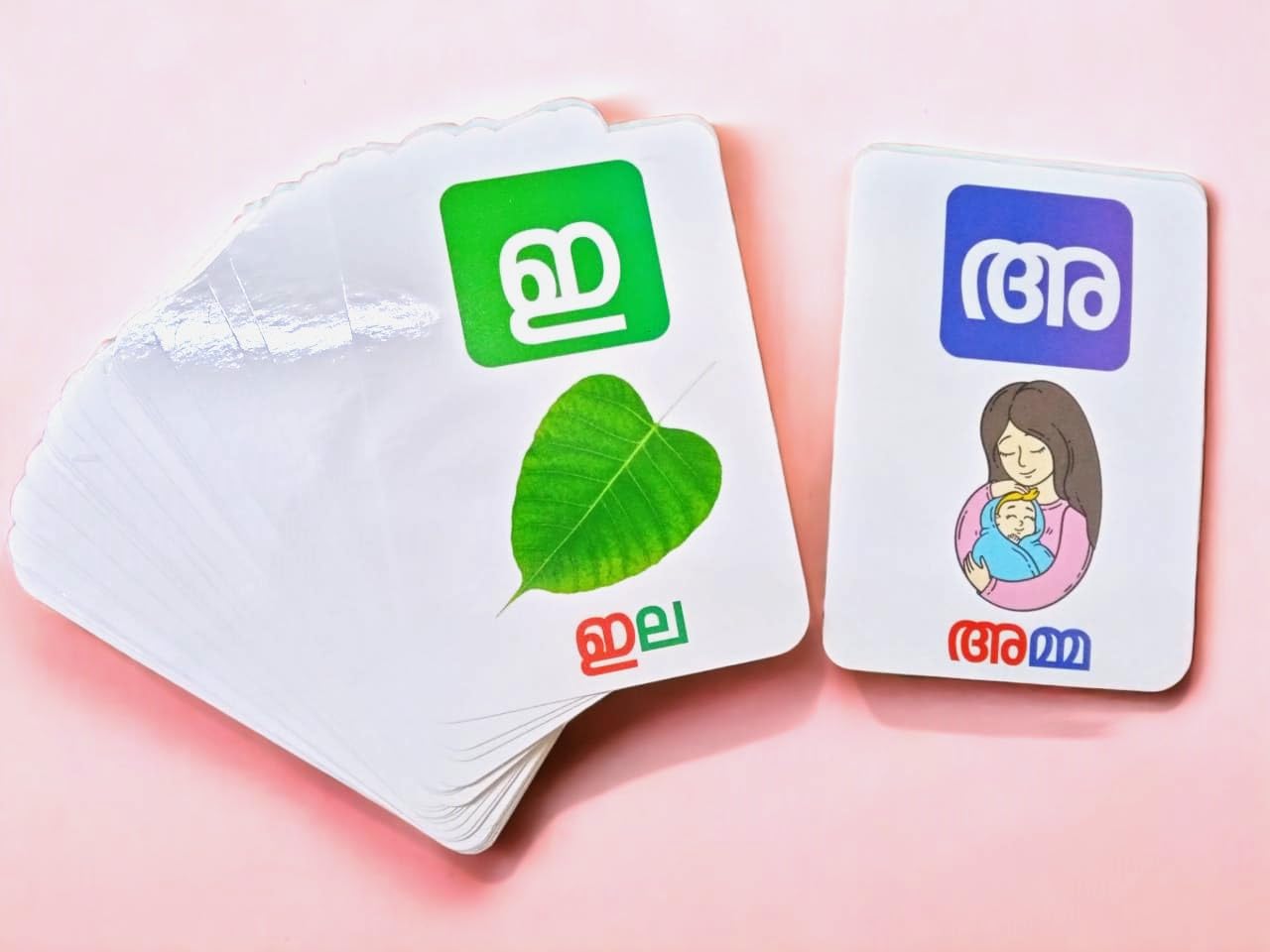 Buy Alphabet Flash Cards | Malayalam | 26 Cards | Two Side Laminated ...