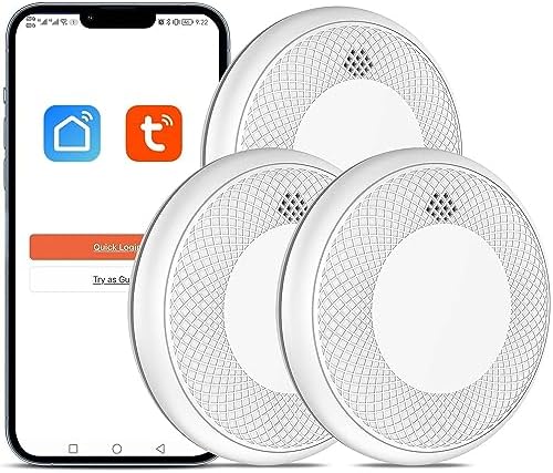 Safeliveo Thin WiFi Smoke Detectors Intelligent with automatic self ...