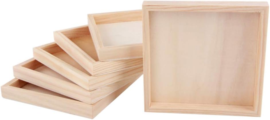 Amazon.com: BESPORTBLE 6pcs Unfinished Wooden Serving Trays for Puzzle ...