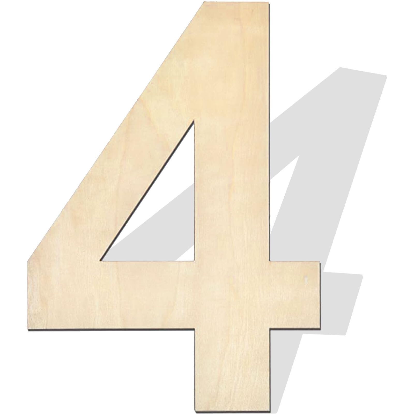 Amazon.com: 5ARTH 17 inch Wooden Number 4 - Blank Unfinished Wood ...