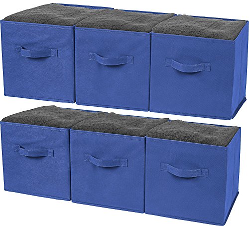 Greenco Foldable Storage Cubes, 6 pcs (Royal Blue)| Closet Organizer ...