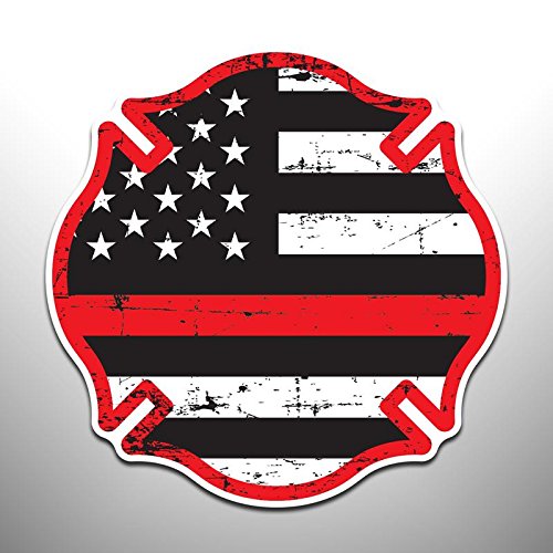 Amazon.com: Thin Red Line Flag Firefighters Crest 2-Pack Decal Sticker ...