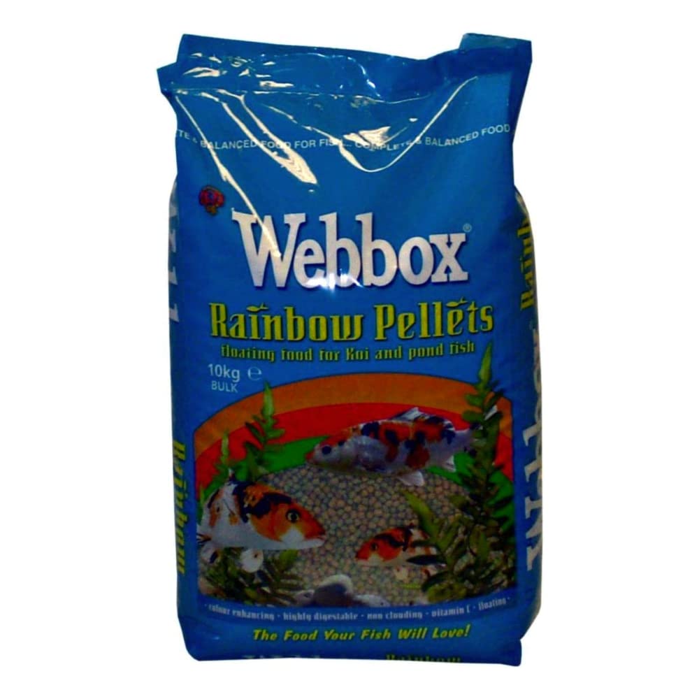 Webbox RAINBOW PELLETS FISH FOOD 10KG- FOR ALL FISH TYPES - KOI CARP ...