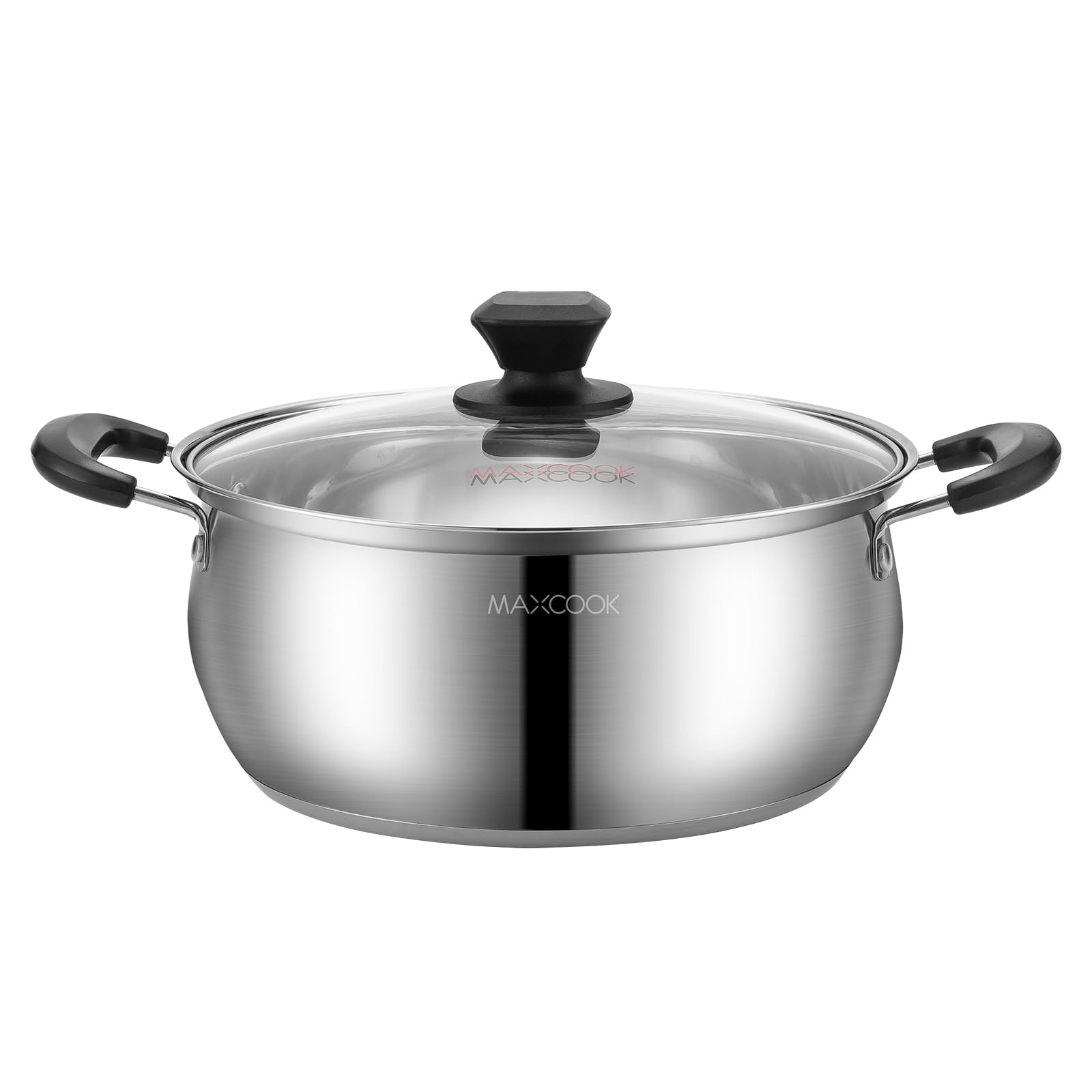 Amazon.com: MAXCOOK 2.6 Quart Stock Pot Tri-Ply 18/8 Stainless Steel ...