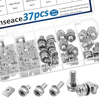 smseace 37pcs Motorcycle Battery Terminal Nuts and Bolt Kit M6x10/16 ...