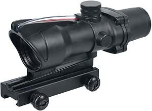 Amazon.com : Tactical ACOG 4X32 Style Real Red Chevron Reticle Fiber ...