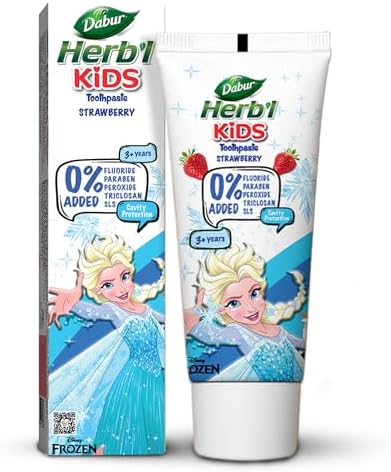DABUR Herb'l Kids Elsa Frozen Toothpaste|3+ Years|Strawberry Flavour ...