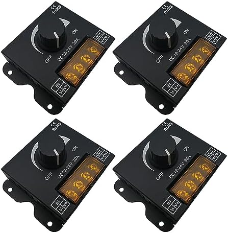 4PCS LED Light Strip Dimmer DC 12V-24V 30A PWM Dimming Controller ...