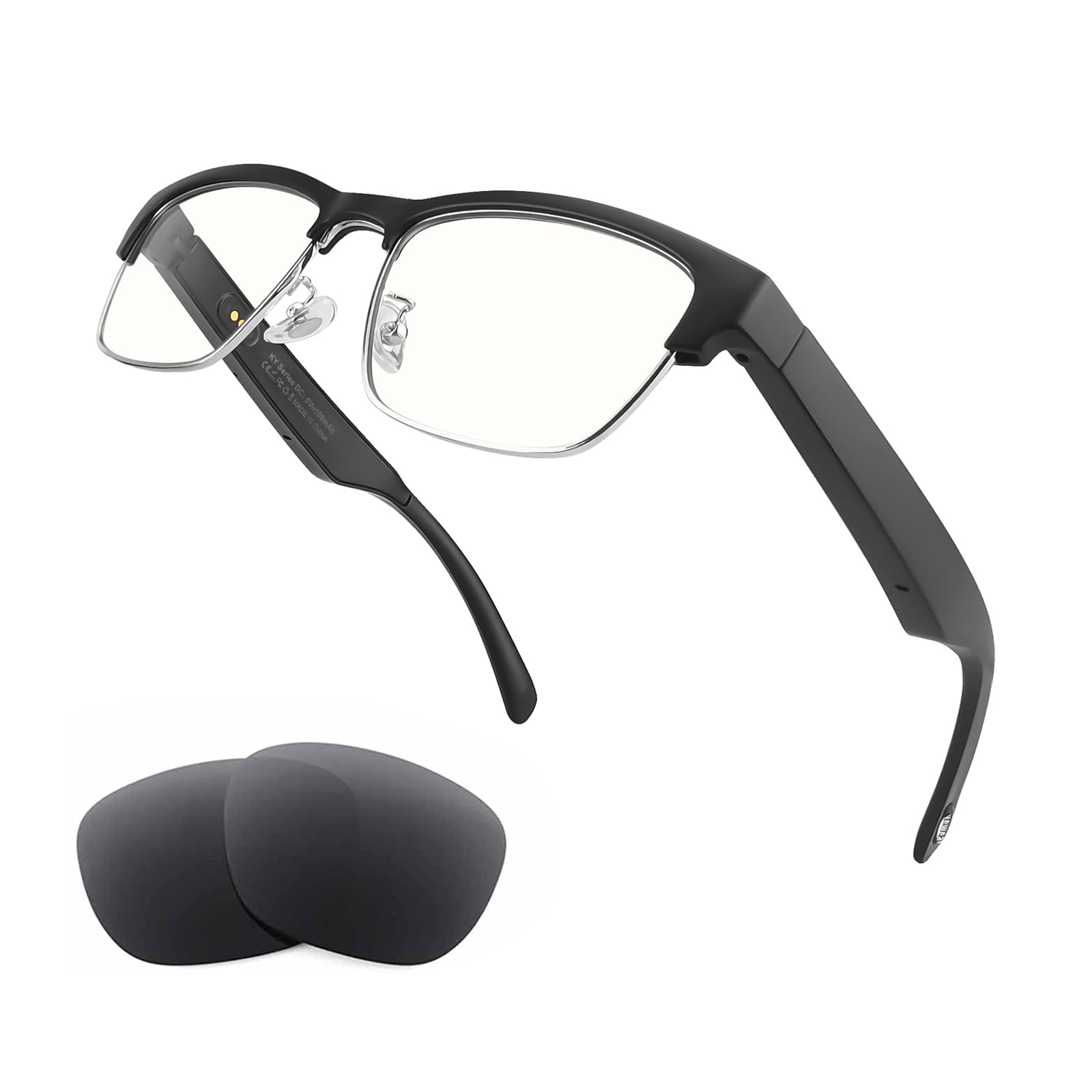 Amazon.com: Tulbeys Bluetooth Audio Smart Glasses - Blue Light Glasses ...