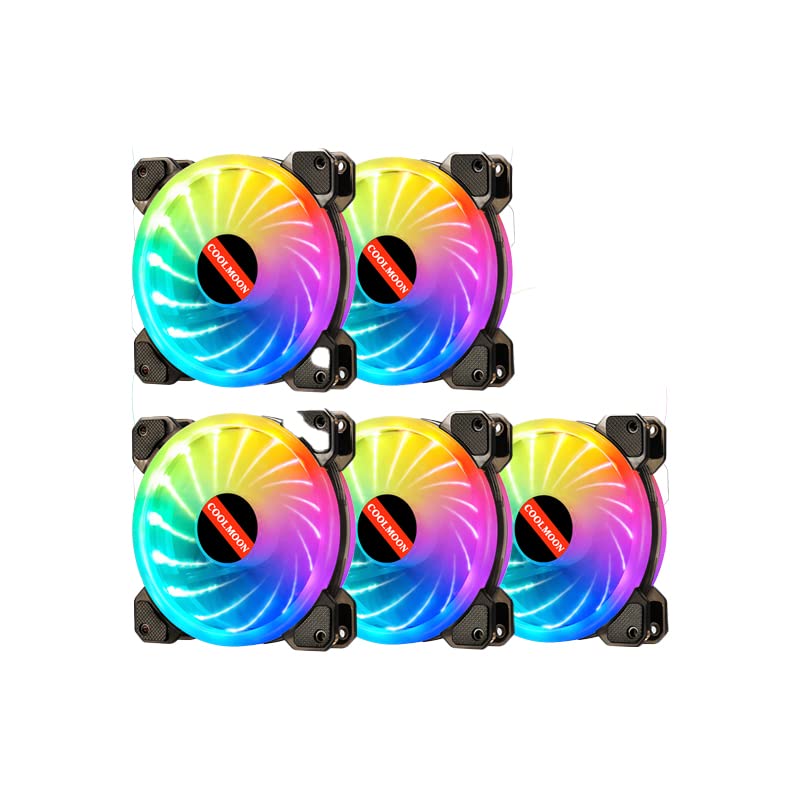 Buy EBAICFI Coolmoon XG01 RGB Case Fans 5V ARGB Fan 5 Kit Aura SYNC ...