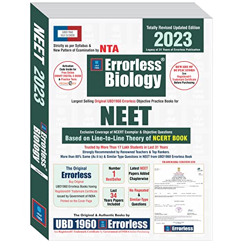 Buy NTA ERRORLESS BIOLOGY VOL. 1 & 2 FOR NEET (2023) Online at ...