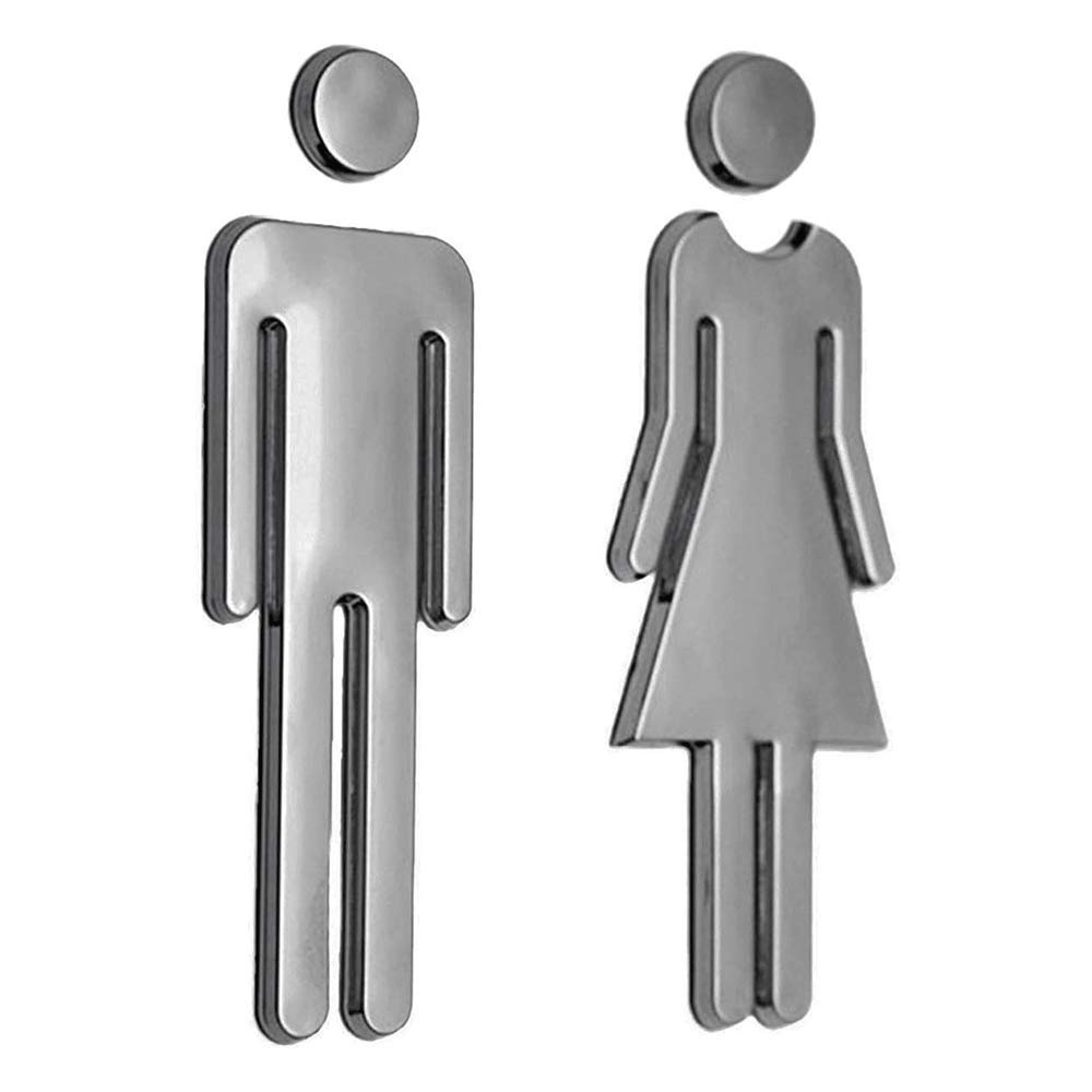 Buy N\A 2 Sets 13x4cm WC Men & Women Toilet signs Wall Stickers Toilet ...