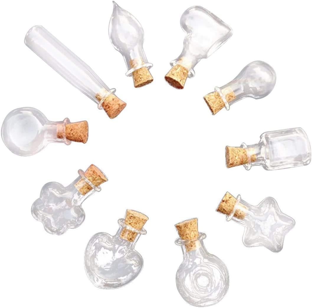 Amazon.com: QXcom 20 Pieces Cute Mini Small Glass Bottle Vials with ...