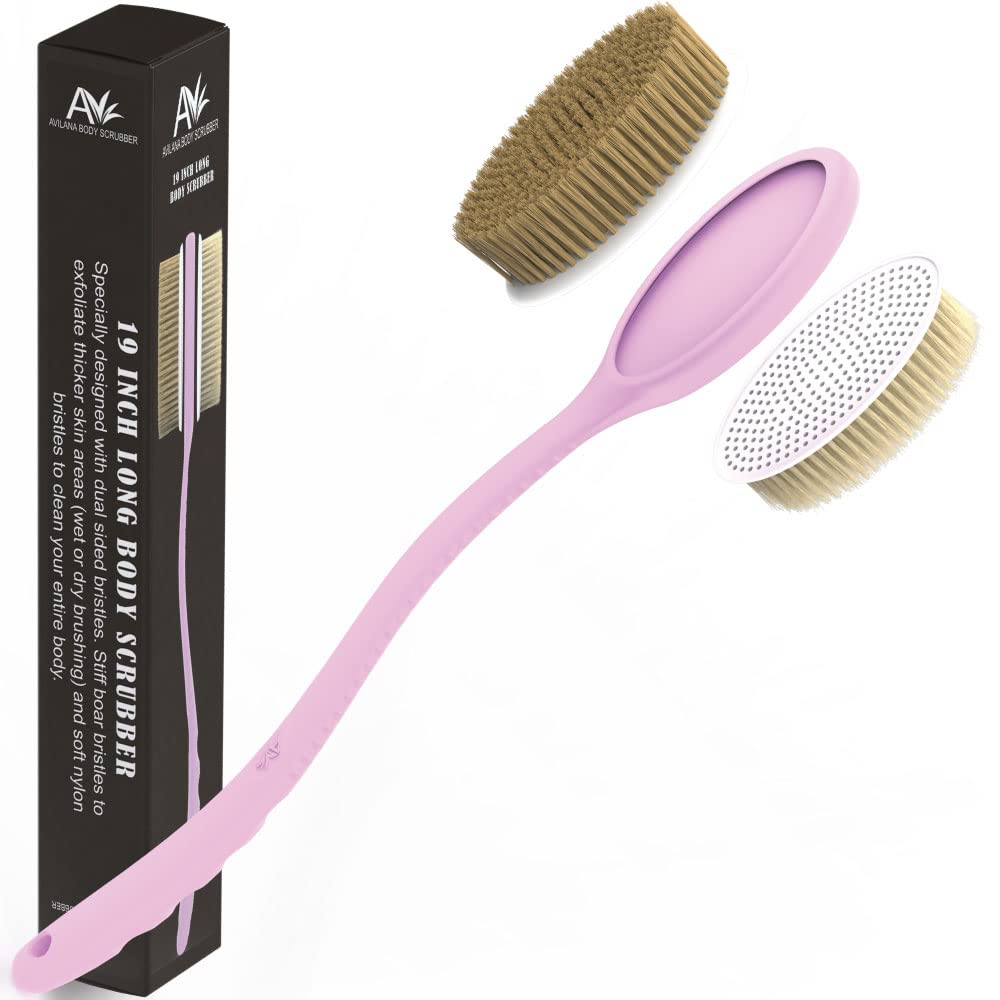 Amazon.com : Avilana Shower Body Brush with Long Curved Handle, Long ...